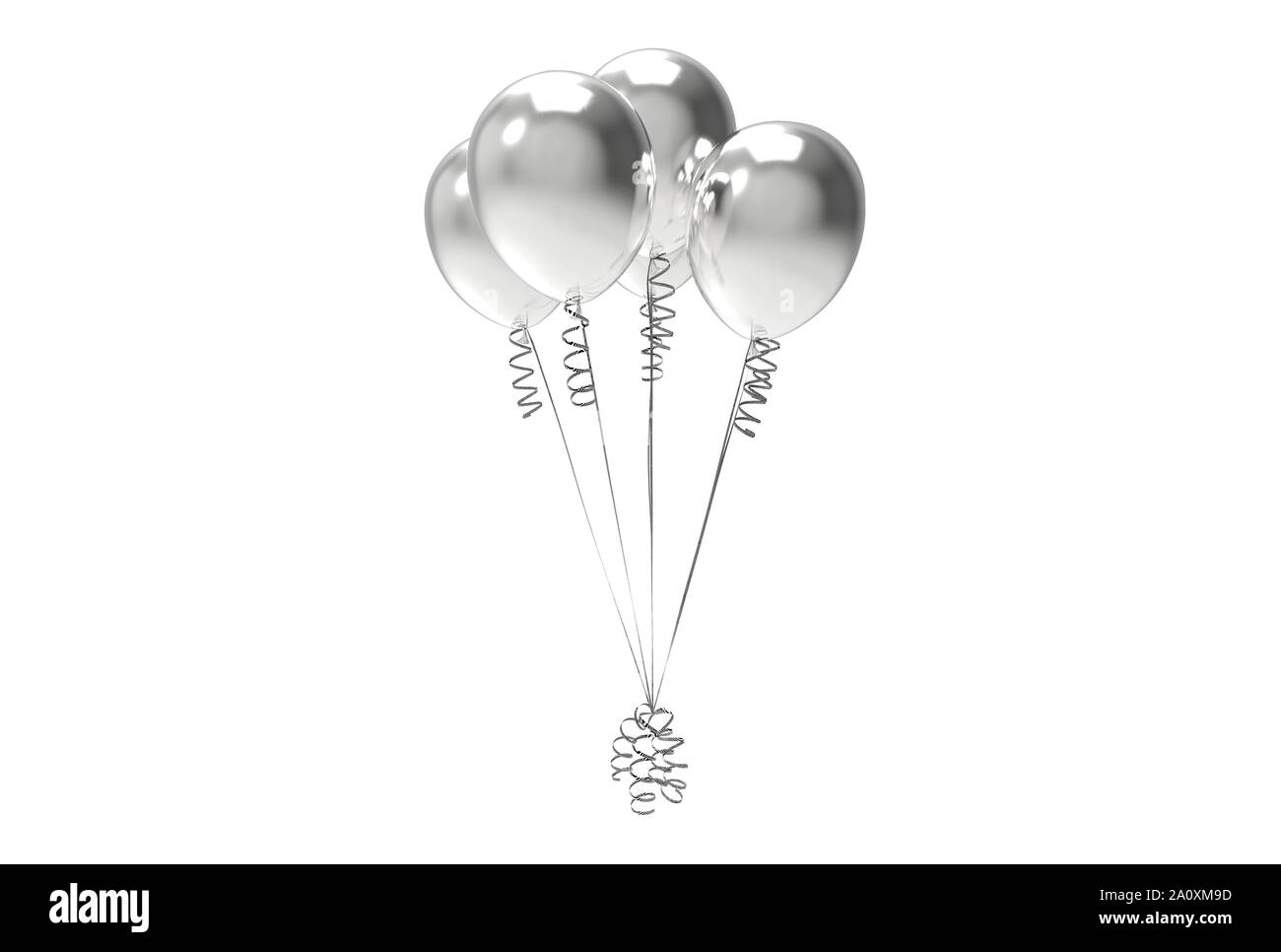 Party Silver Balloons for Decoration Stock Photo - Alamy