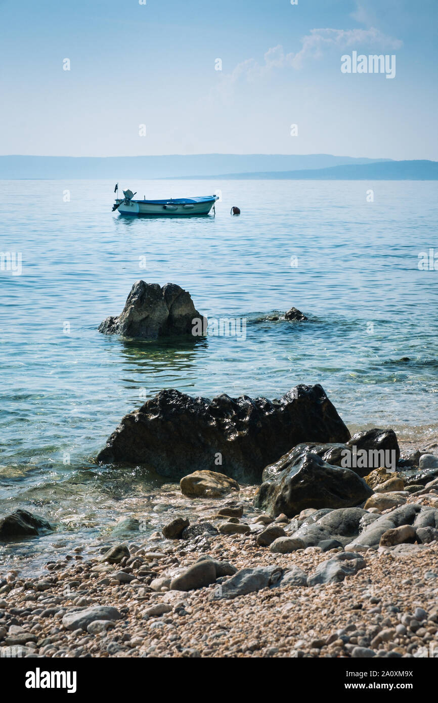 Sailing between beaches on the islands of Croatia Stock Photo - Alamy