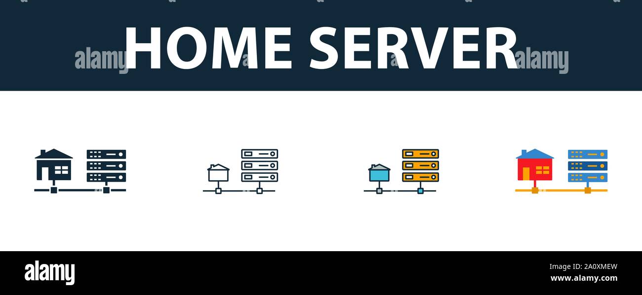 Home Server icon set. Four simple symbols in diferent styles from icons ...