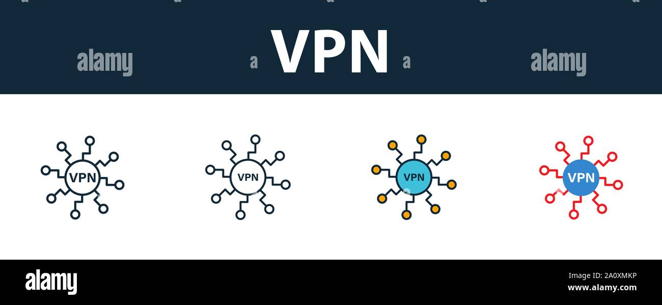 Vpn icon set. Four simple symbols in diferent styles from icons ...