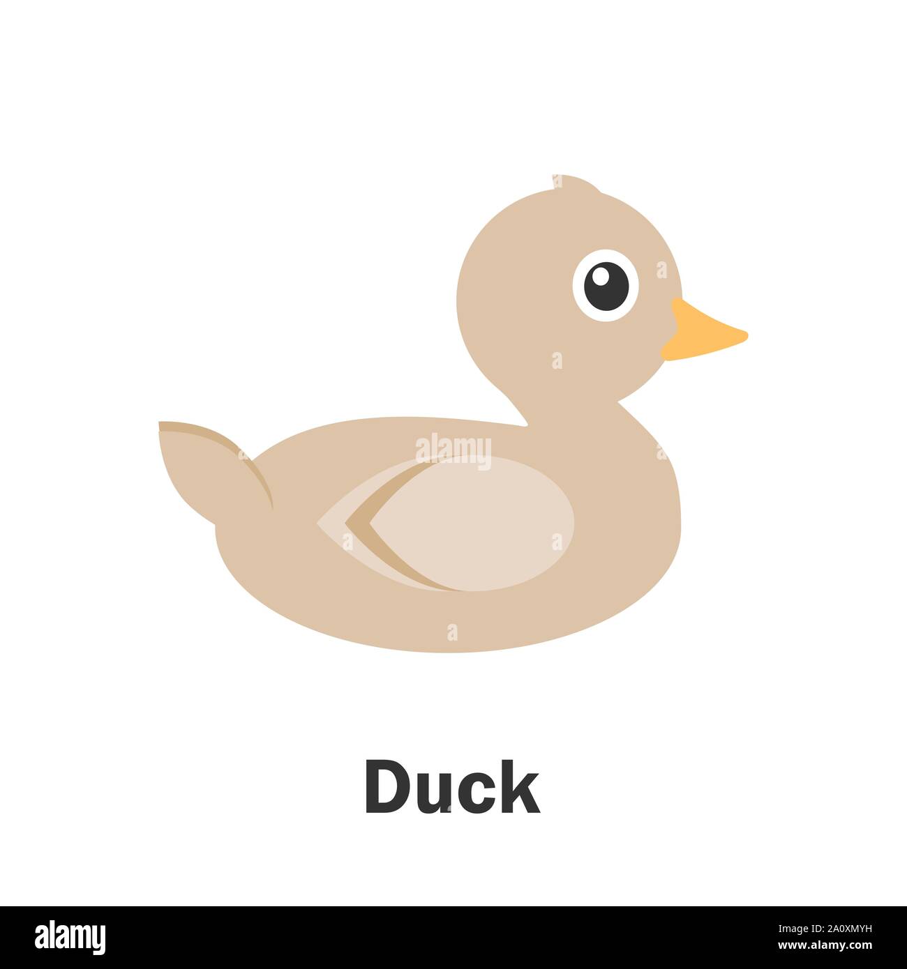 Duck in cartoon style, pond card for kid, preschool activity for ...