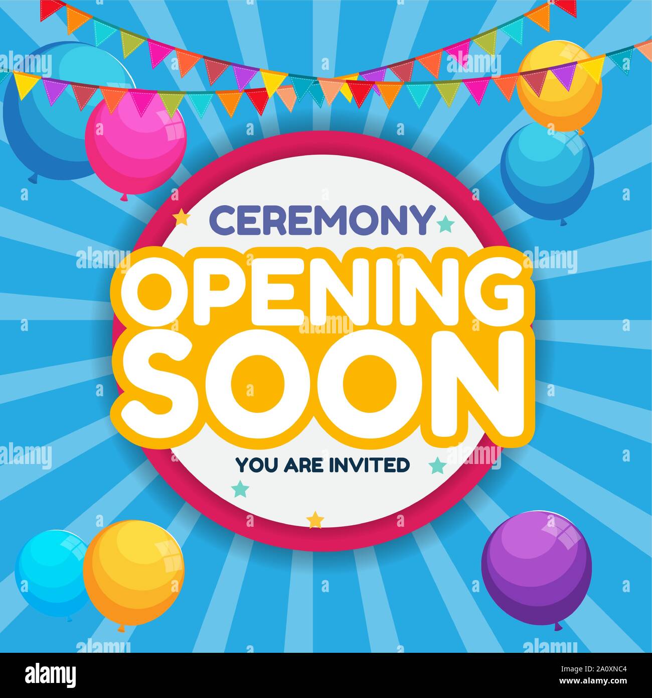 Opening Soon Invitation Card. Vector Illustration Stock Vector Image ...