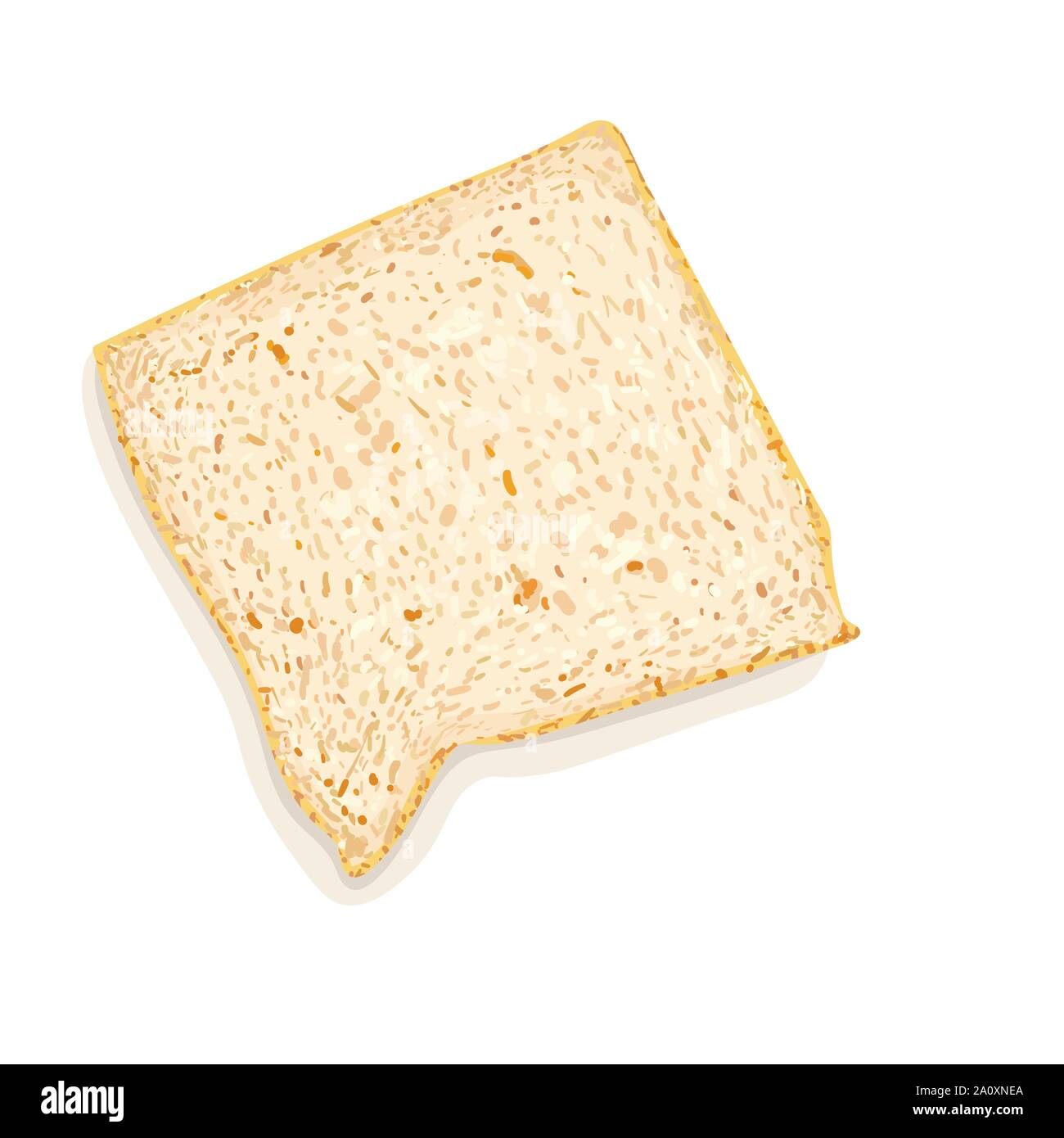 Closeup bread with shadow isolated on white background. vector ...