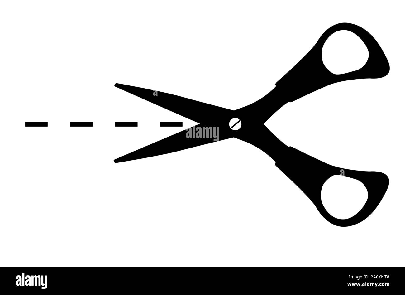 Scissors with cut lines isolated on white background. Vector ...