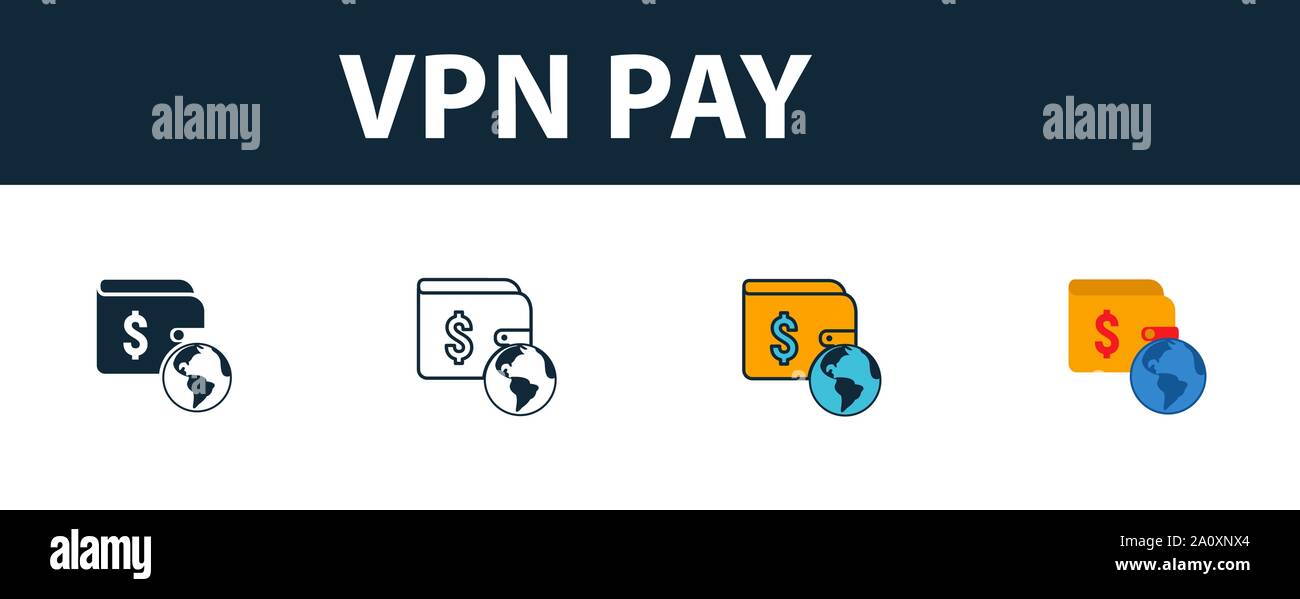 Vpn Pay icon set. Four simple symbols in diferent styles from icons ...
