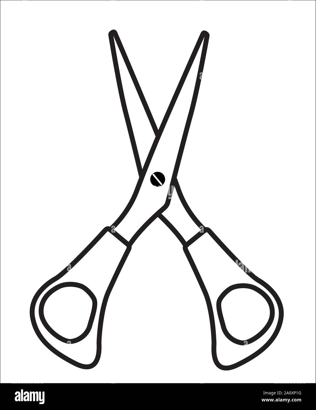 Scissors with cut lines isolated on white background. Vector ...