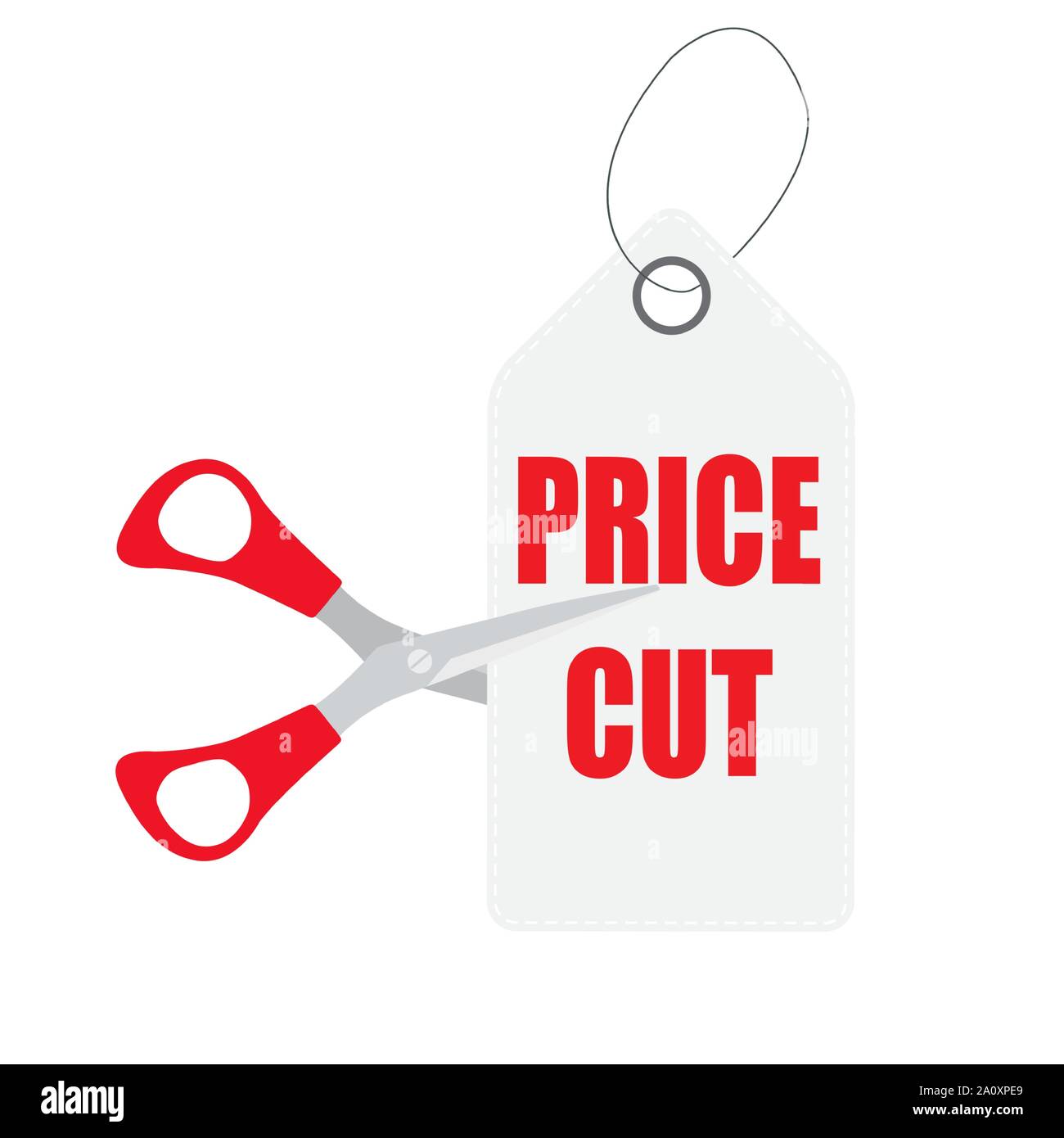 Cut prices Sale and discounts design. Vector Illustration Stock Vector ...