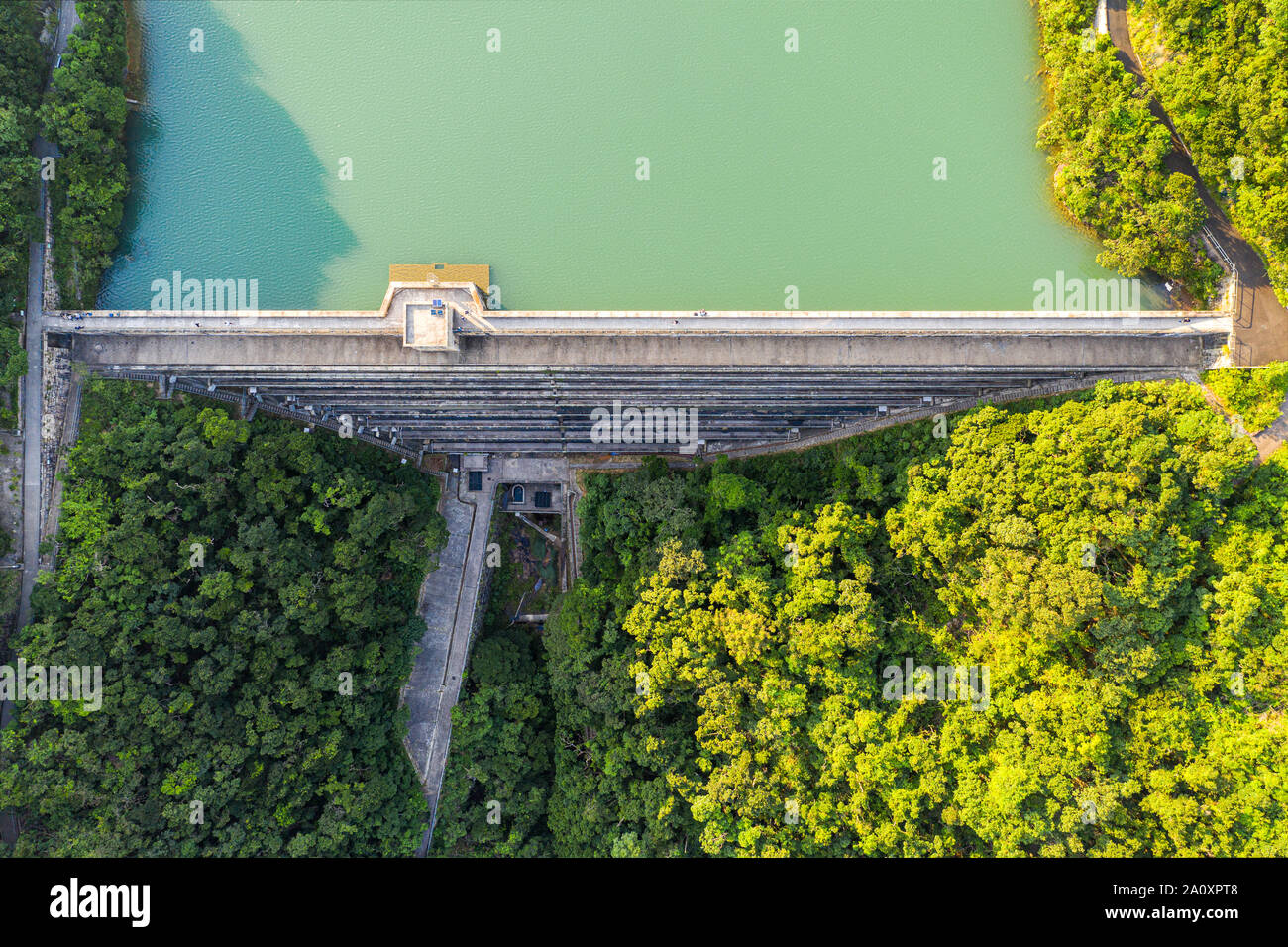 Aerial view of Reservoir Landscape Stock Photo - Alamy