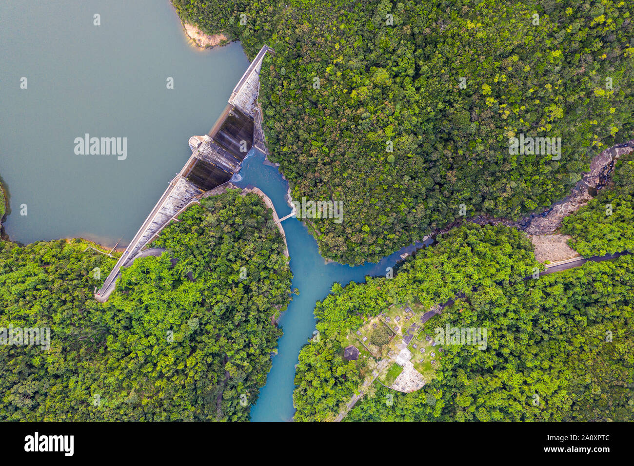 Aerial view of Reservoir Landscape Stock Photo - Alamy
