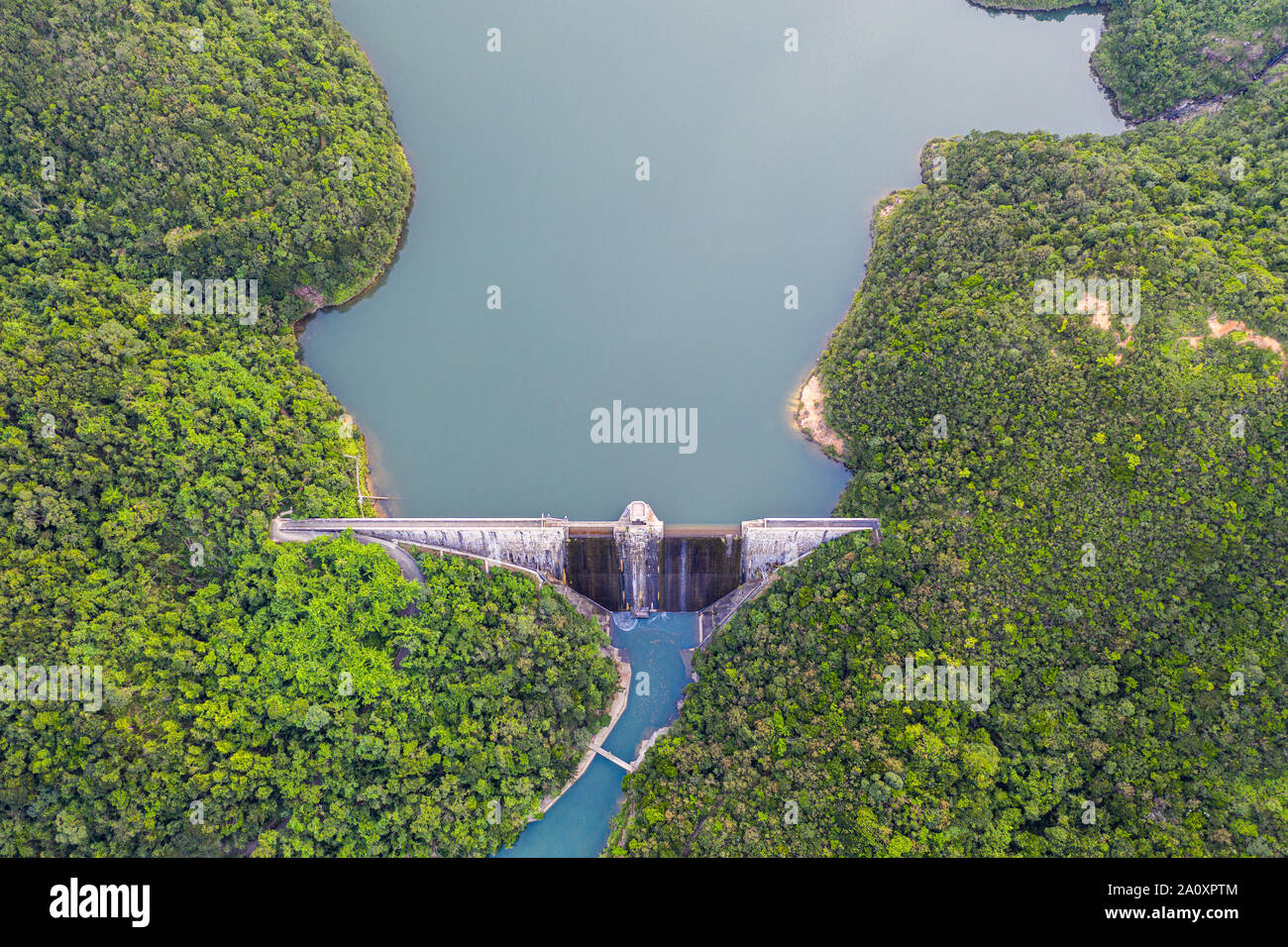 Aerial view of Reservoir Landscape Stock Photo - Alamy