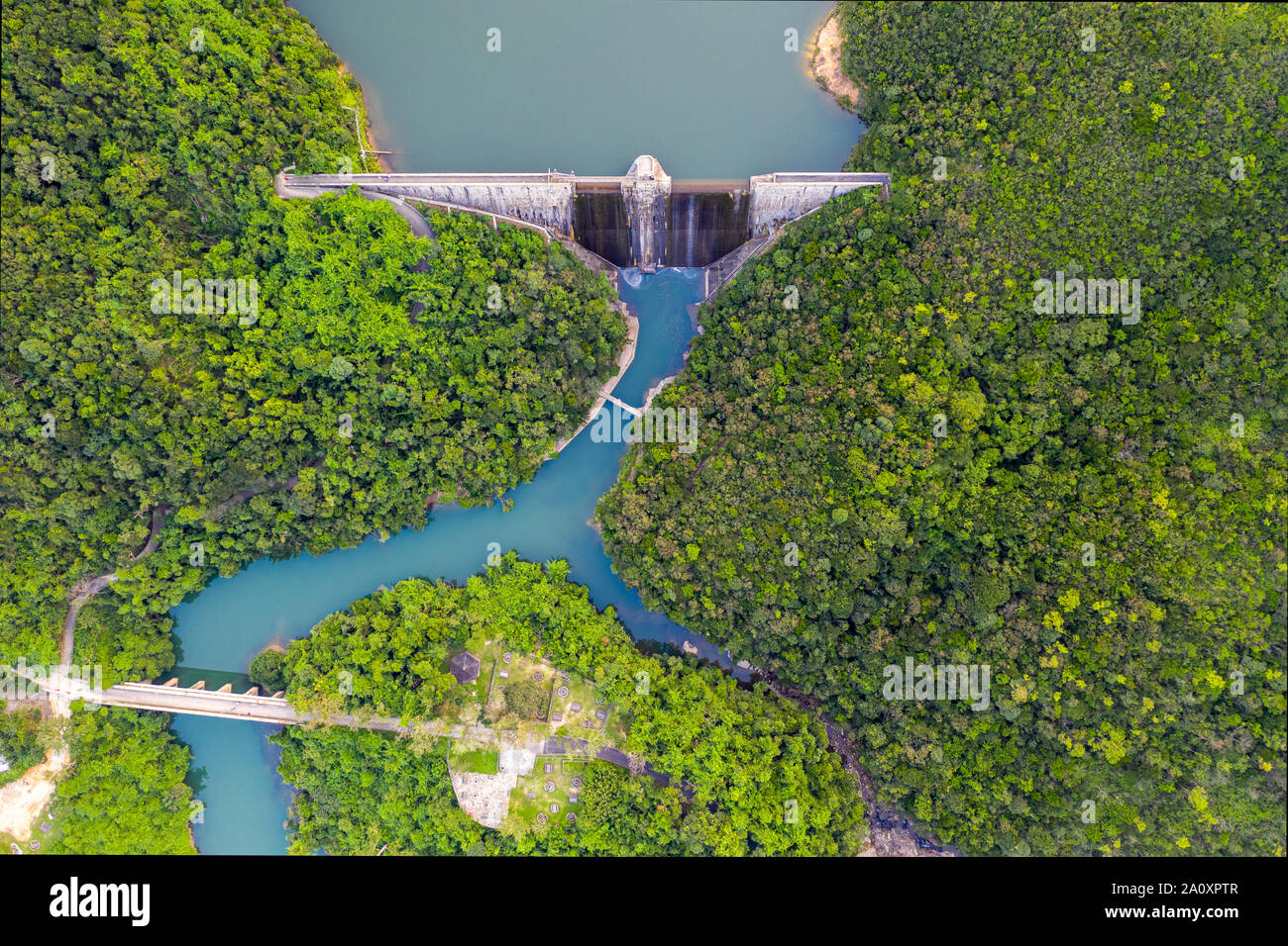 Aerial view of Reservoir Landscape Stock Photo - Alamy