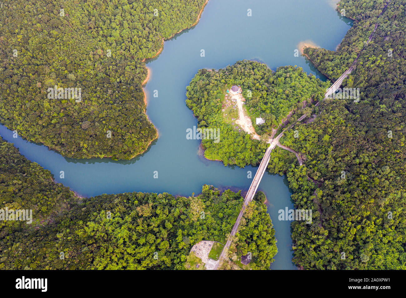 Aerial view of Reservoir Landscape Stock Photo - Alamy
