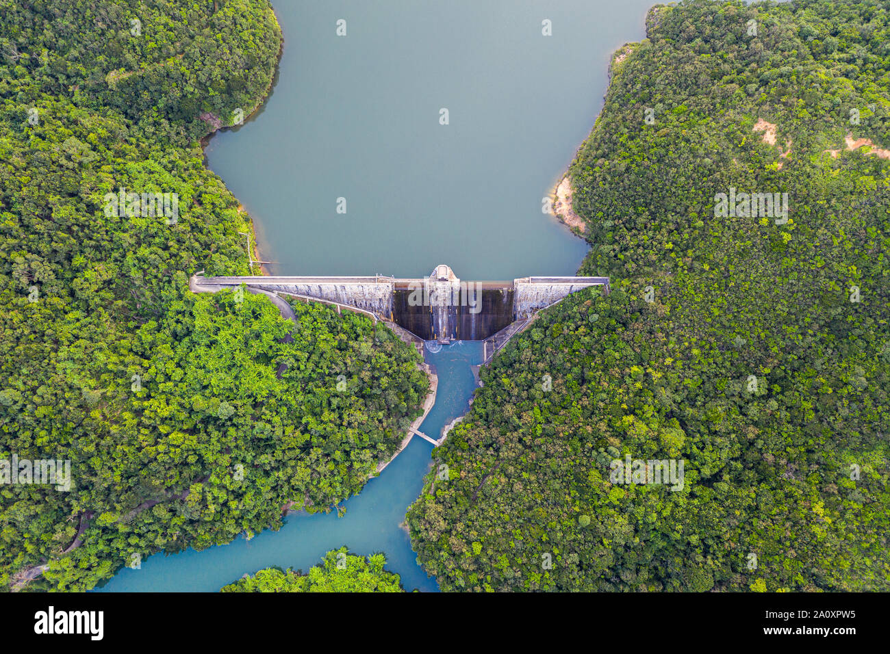 Aerial view of Reservoir Landscape Stock Photo - Alamy