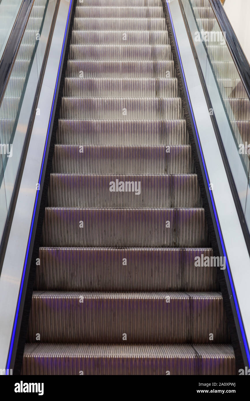 Empty escalator in one of the shopping center Stock Photo - Alamy