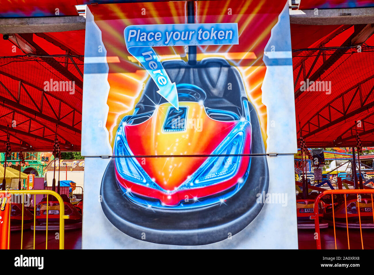 Dodgems fairground ride sign hi-res stock photography and images - Alamy