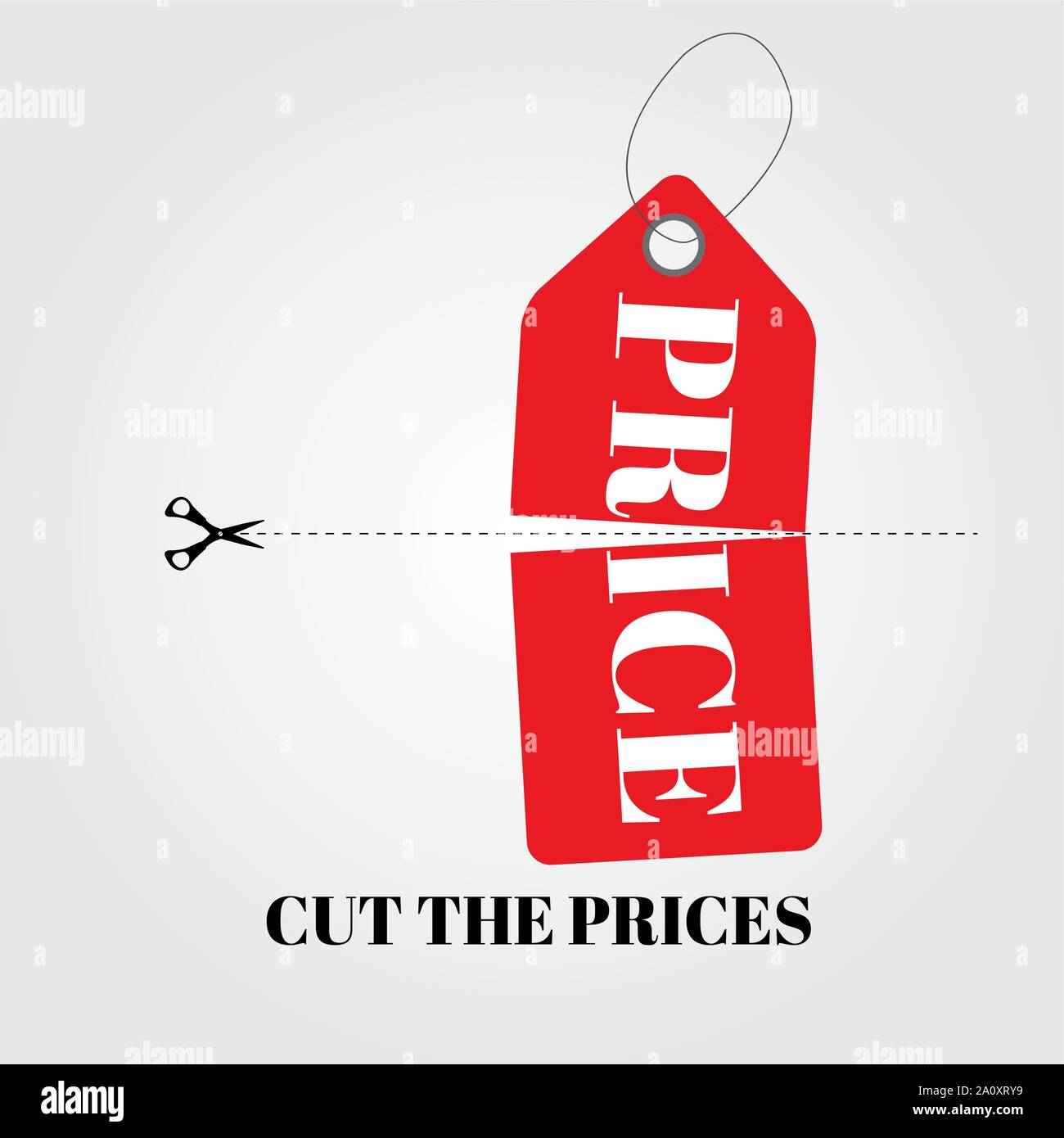 Cut prices Sale and discounts design. Vector Illustration Stock Vector ...