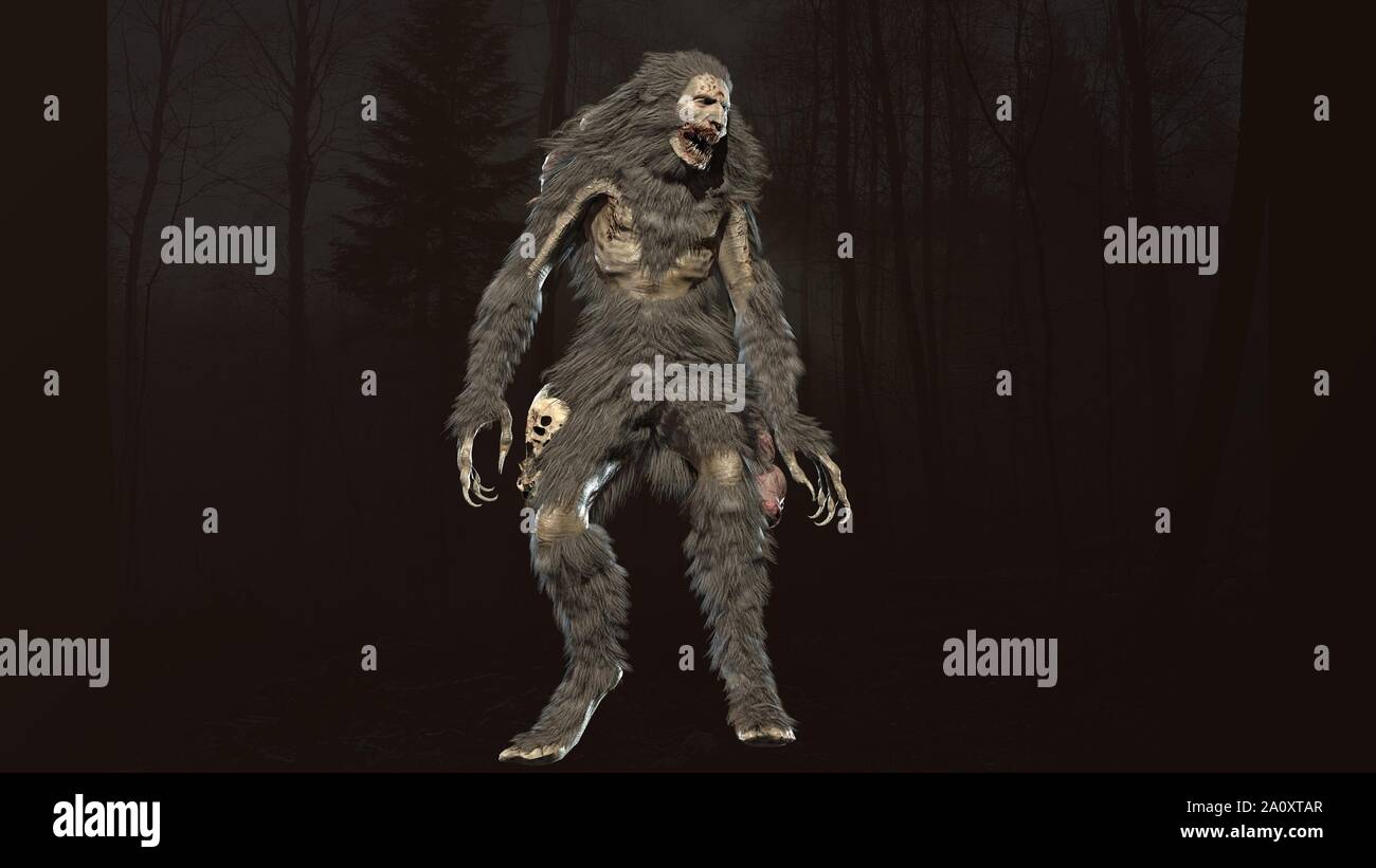 Wendigo mythical monster 3d render Stock Photo - Alamy