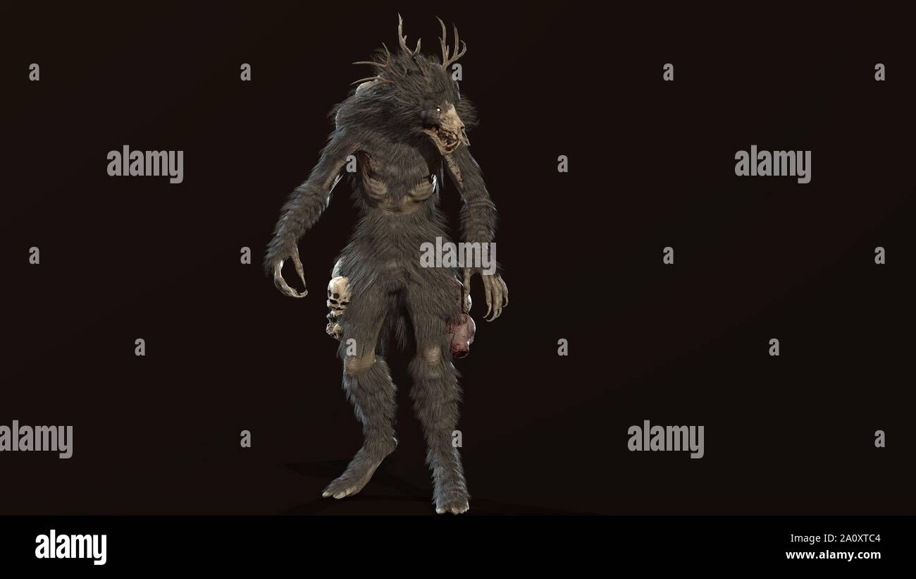 Wendigo mythical monster 3d render Stock Photo - Alamy