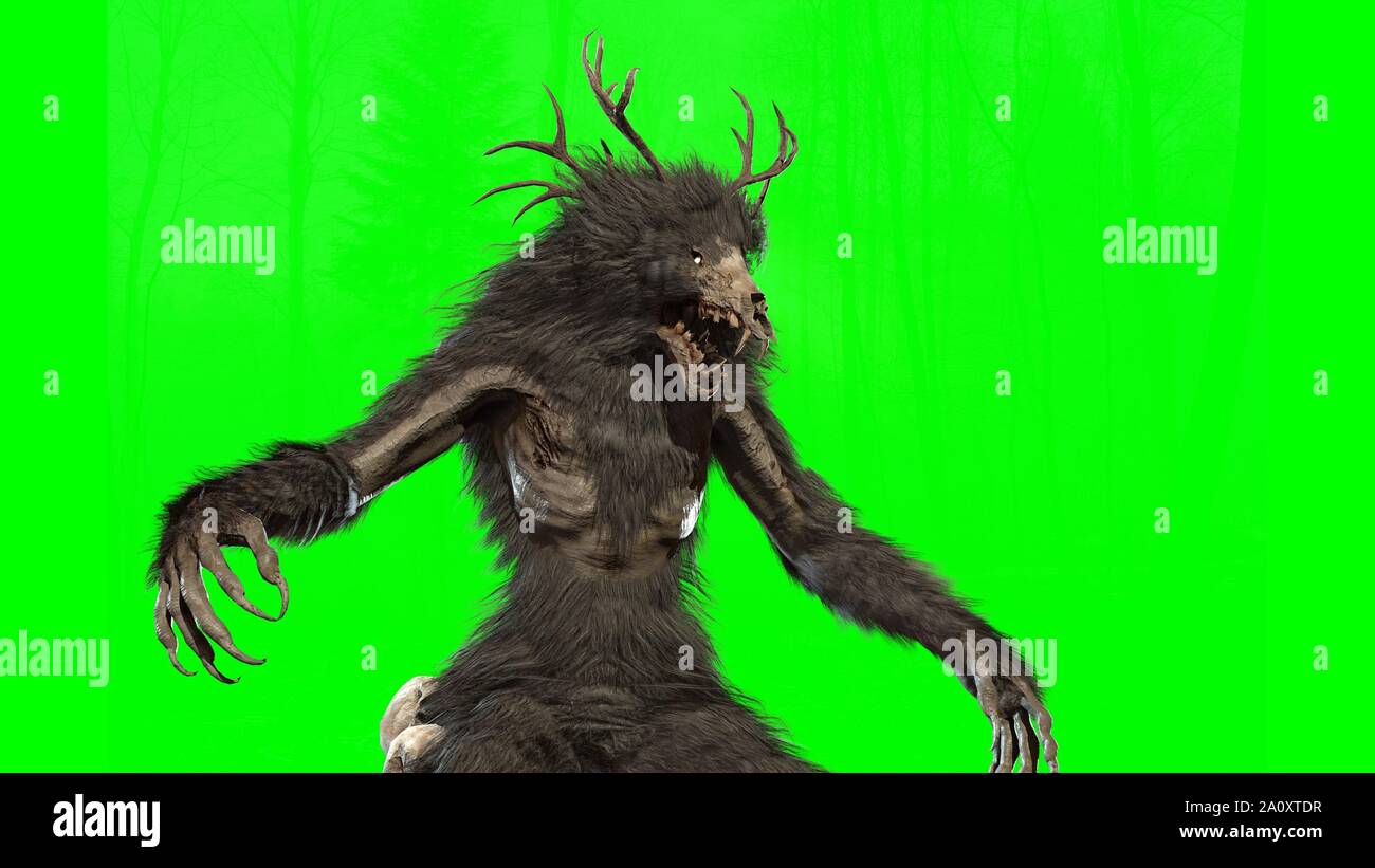 Wendigo mythical monster 3d render Stock Photo - Alamy