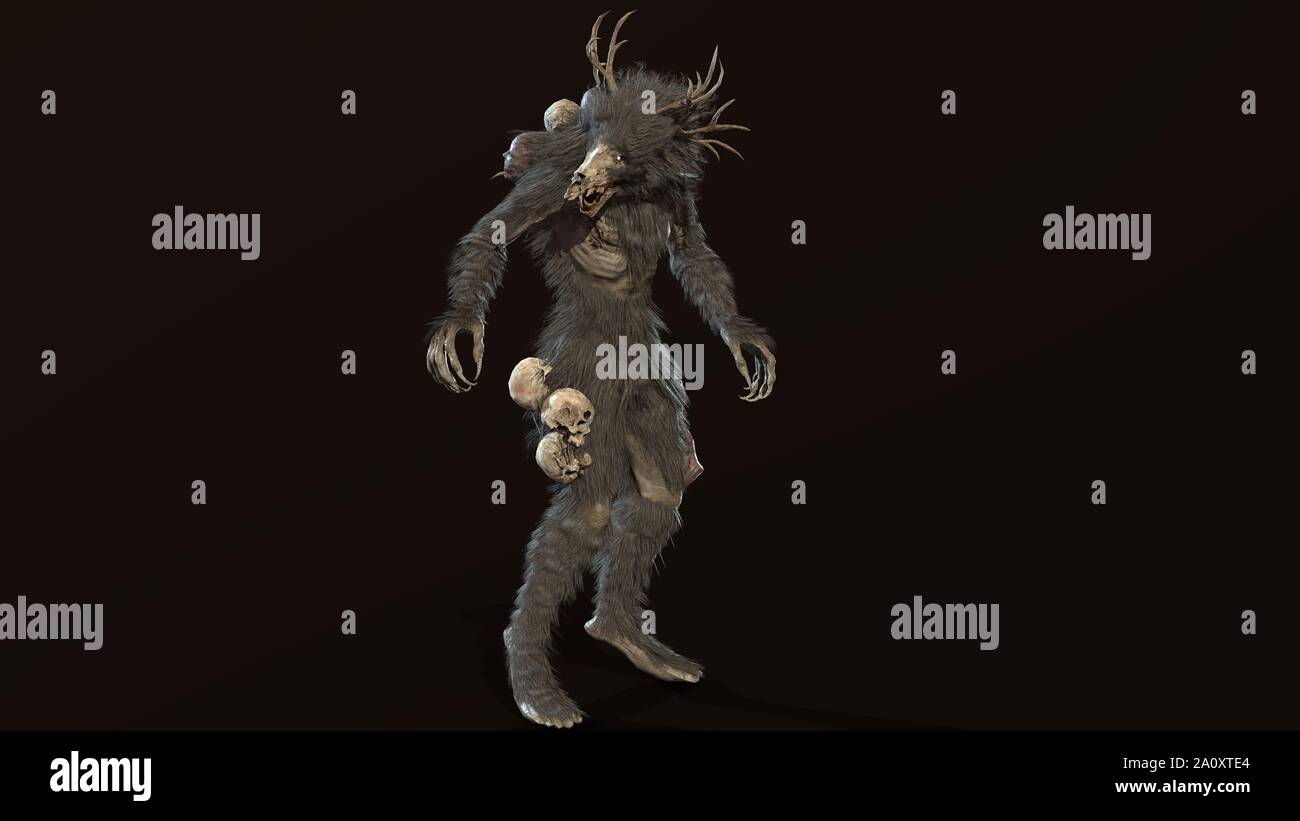 Wendigo mythical monster 3d render Stock Photo - Alamy