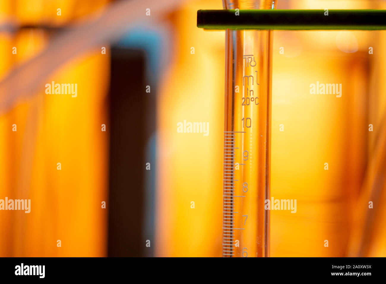 Glass instruments in the laboratory of chemical synthesis Stock Photo ...