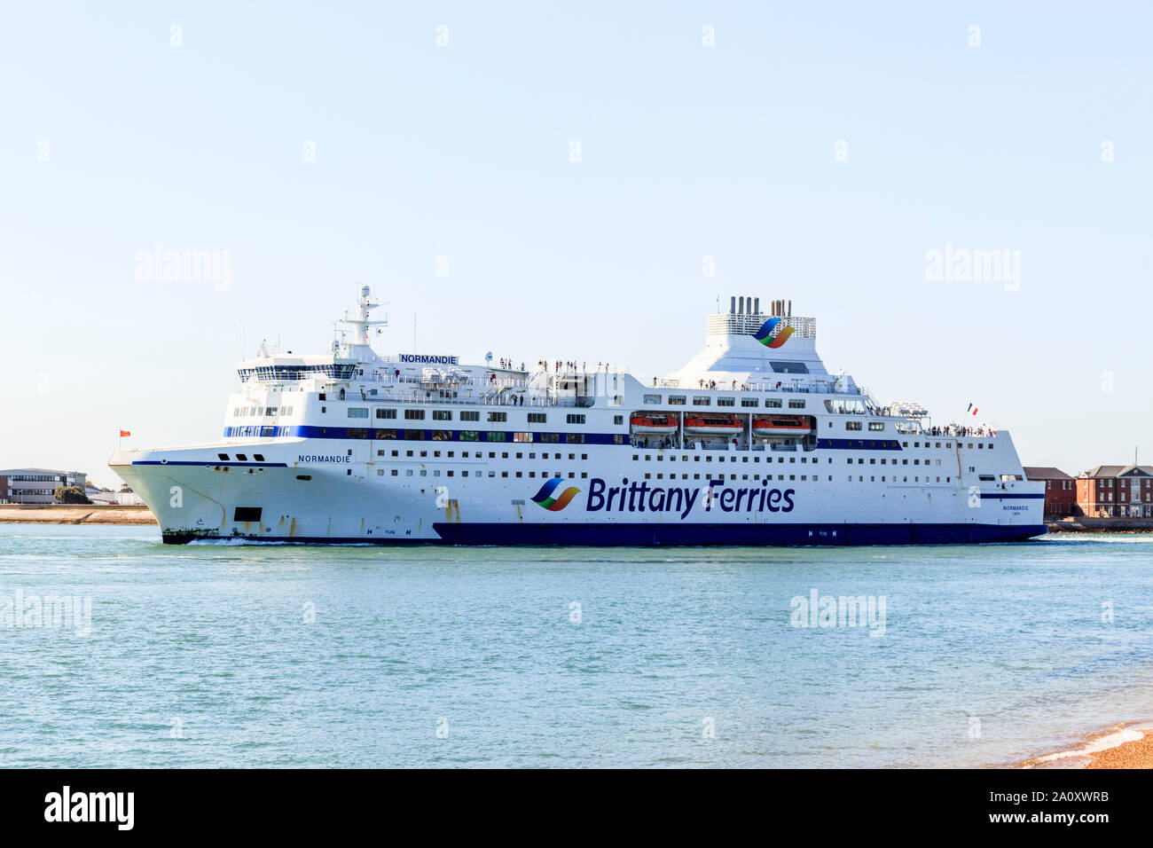 Brittany Ferries 'Normandie' car ferry sailing from Portsmouth Harbour ...