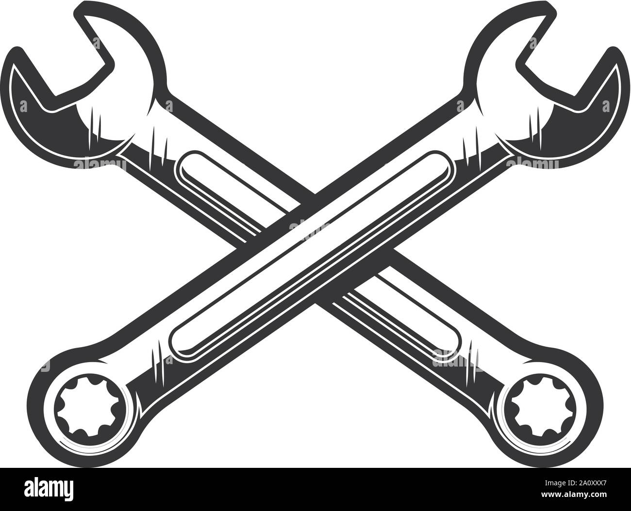 Crossed wrenches. Design element for poster, emblem, sign, logo, label ...