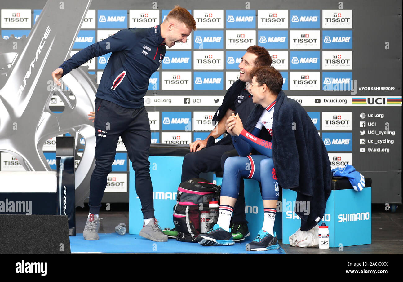 Great Britain's Daniel Bigham (left) celebrates with teammates John ...