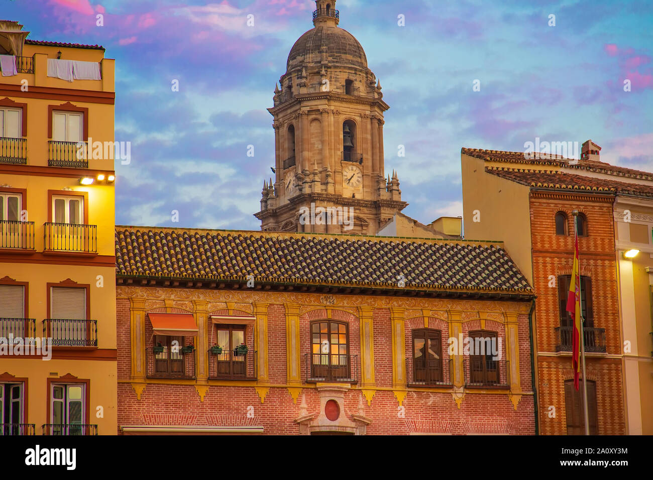 Malaga historic city center and old town streets Stock Photo - Alamy