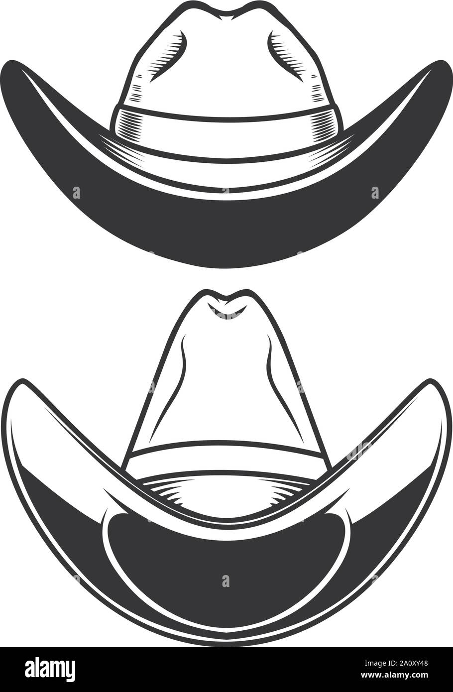 Set of illustration of cowboy hat isolated on white background. Design ...