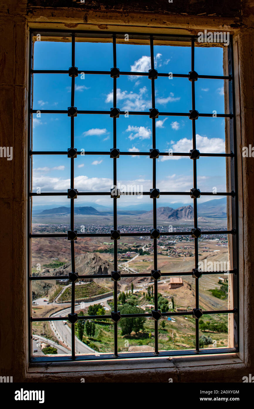 Dogubayazıt, Turkey: window with view in the hammam room in the middle ...
