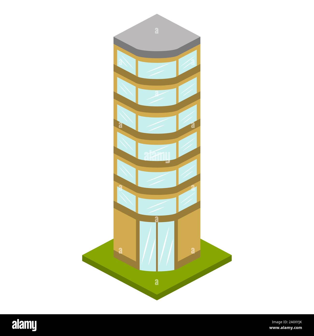 Isolated 3d apartment modern building over a white background - Vector ...