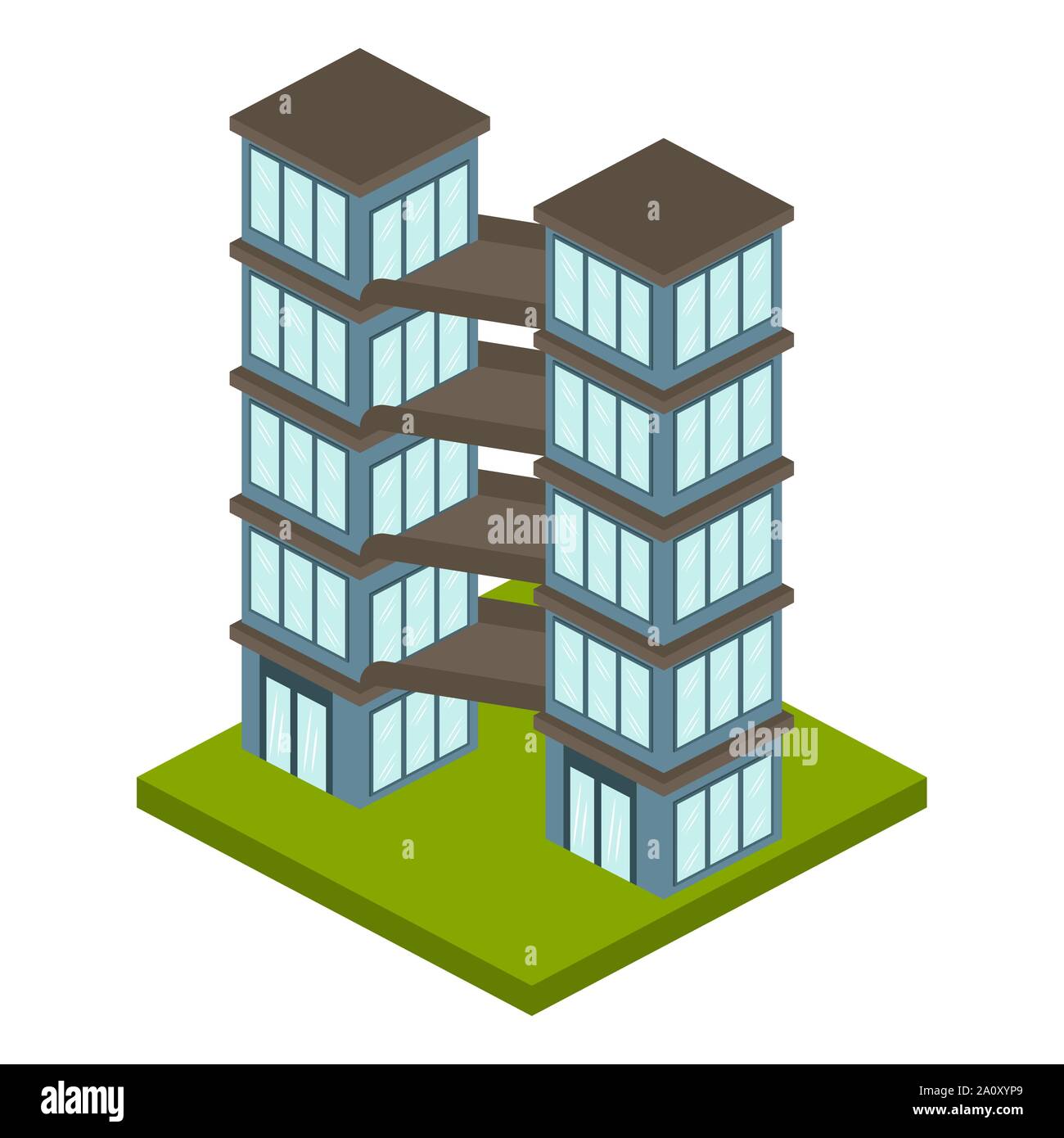 Isolated 3d apartment modern building over a white background - Vector ...
