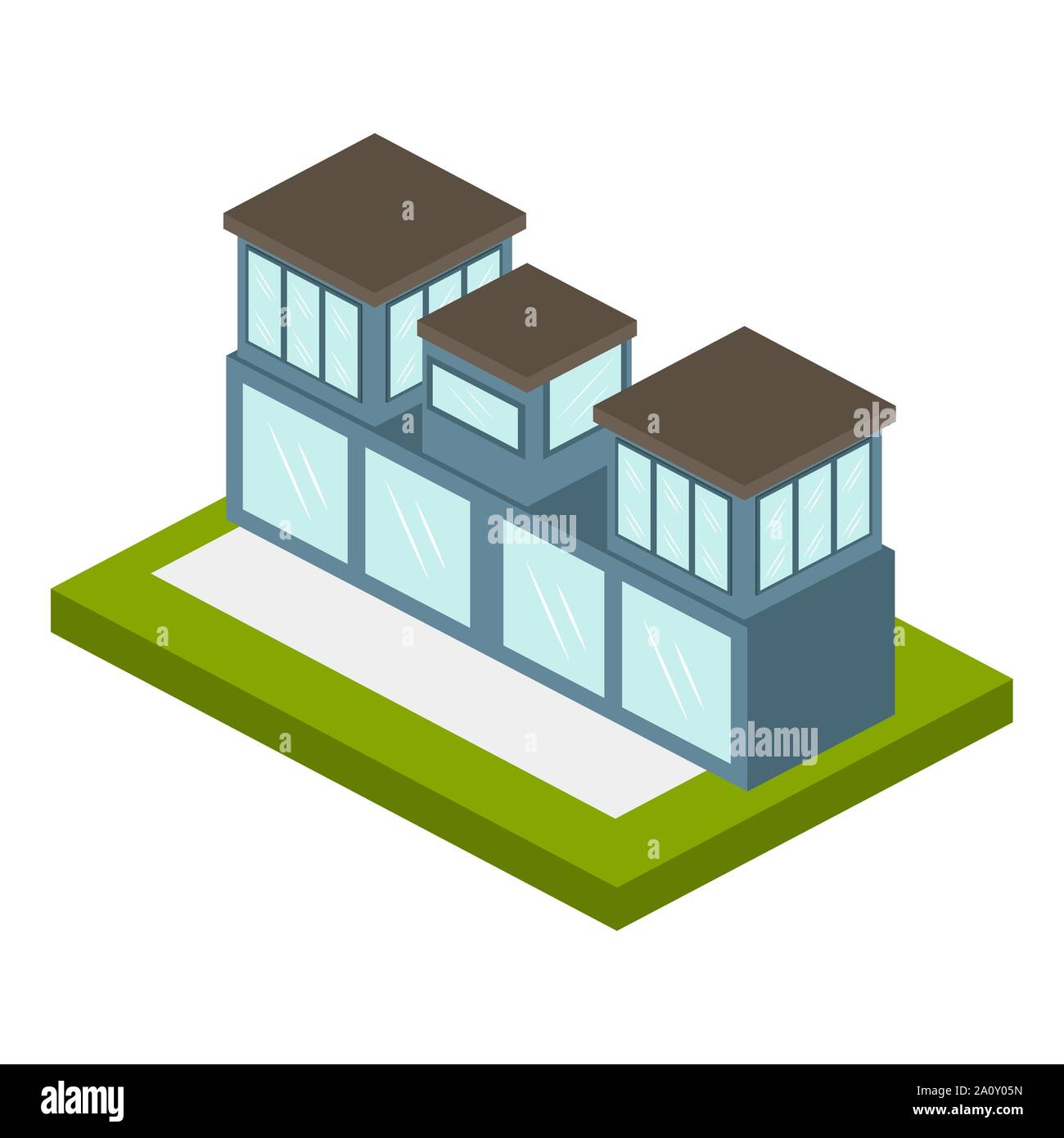 Isolated 3d house modern building over a white background - Vector ...