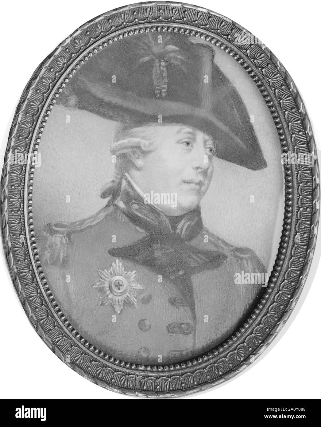 RETRATO DE JORGE III DE INGLATERRA 1738/1820- MINIATURA GOUACHE SOBRE ...