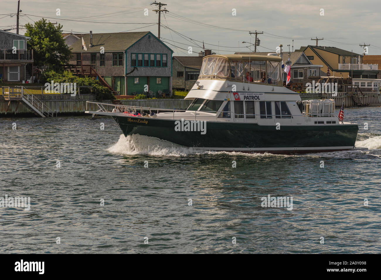 Auxiliary Coast Guard Patrol Boat in Galilee Point Judith, Rhode Island ...
