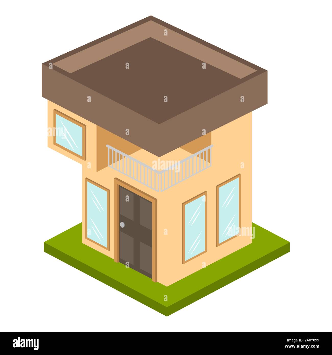 Isolated 3d house modern building over a white background - Vector ...