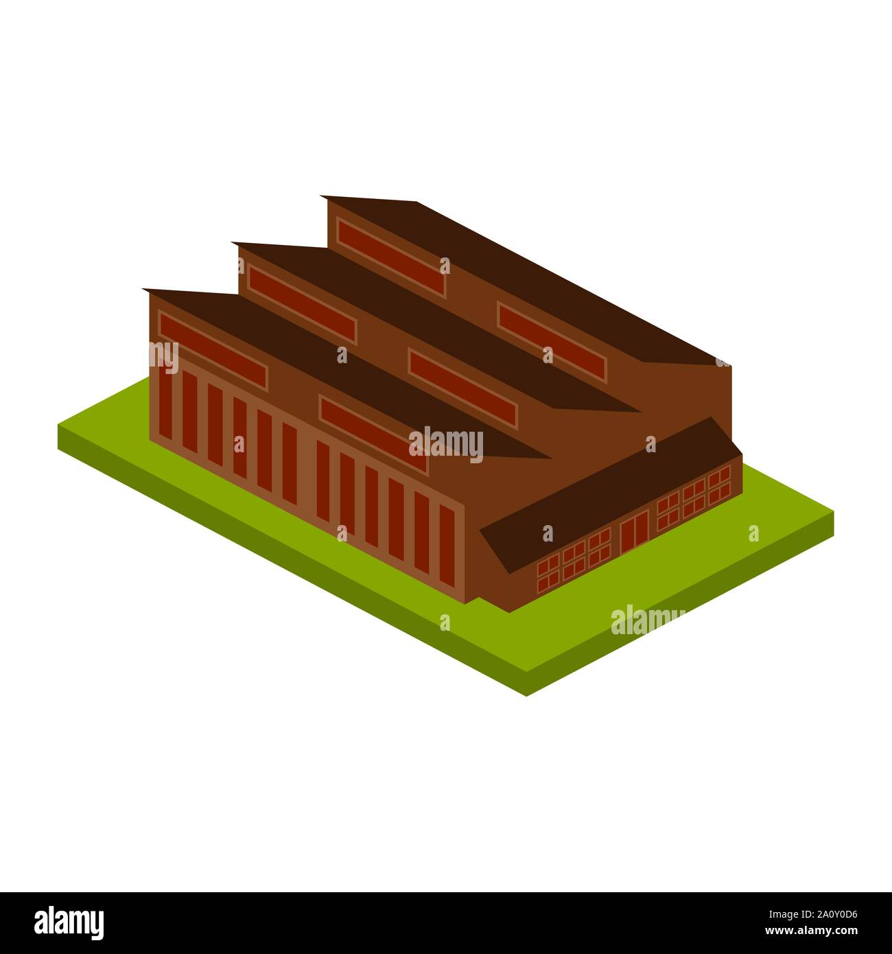 Isolated 3d warehouse building over a white background - Vector Stock ...