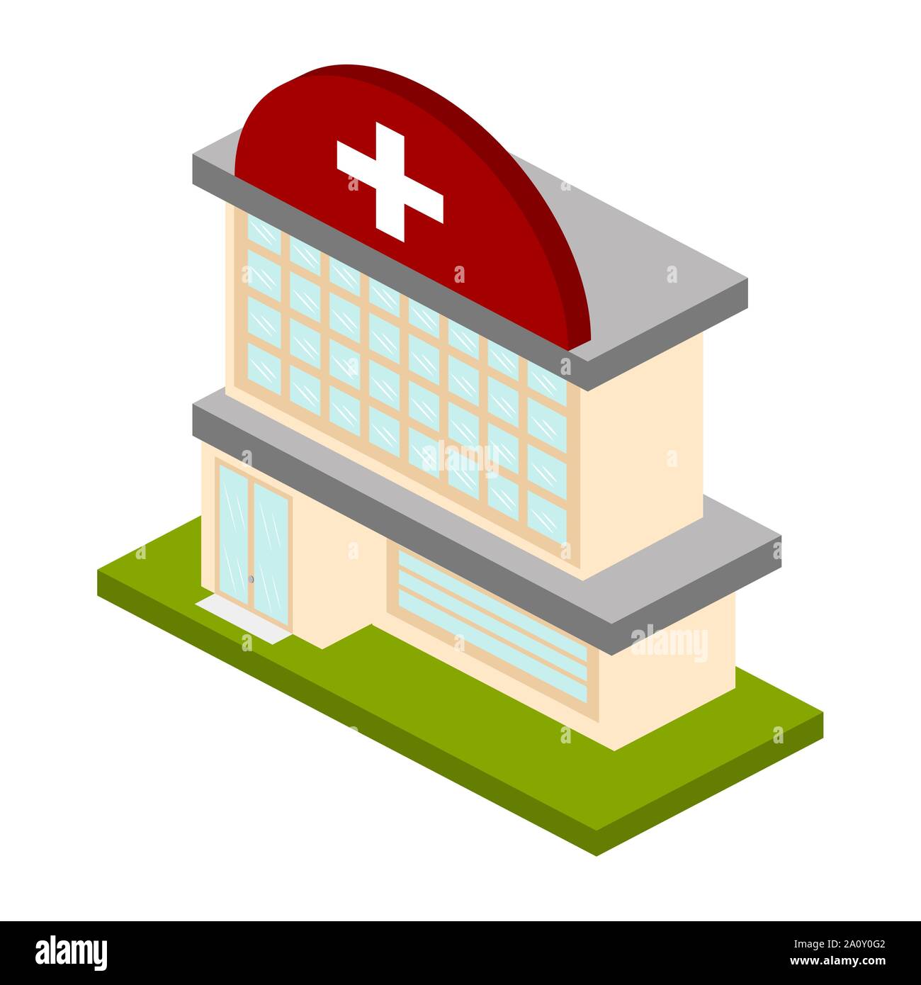 Isolated 3d hospital building over a white background - Vector Stock ...