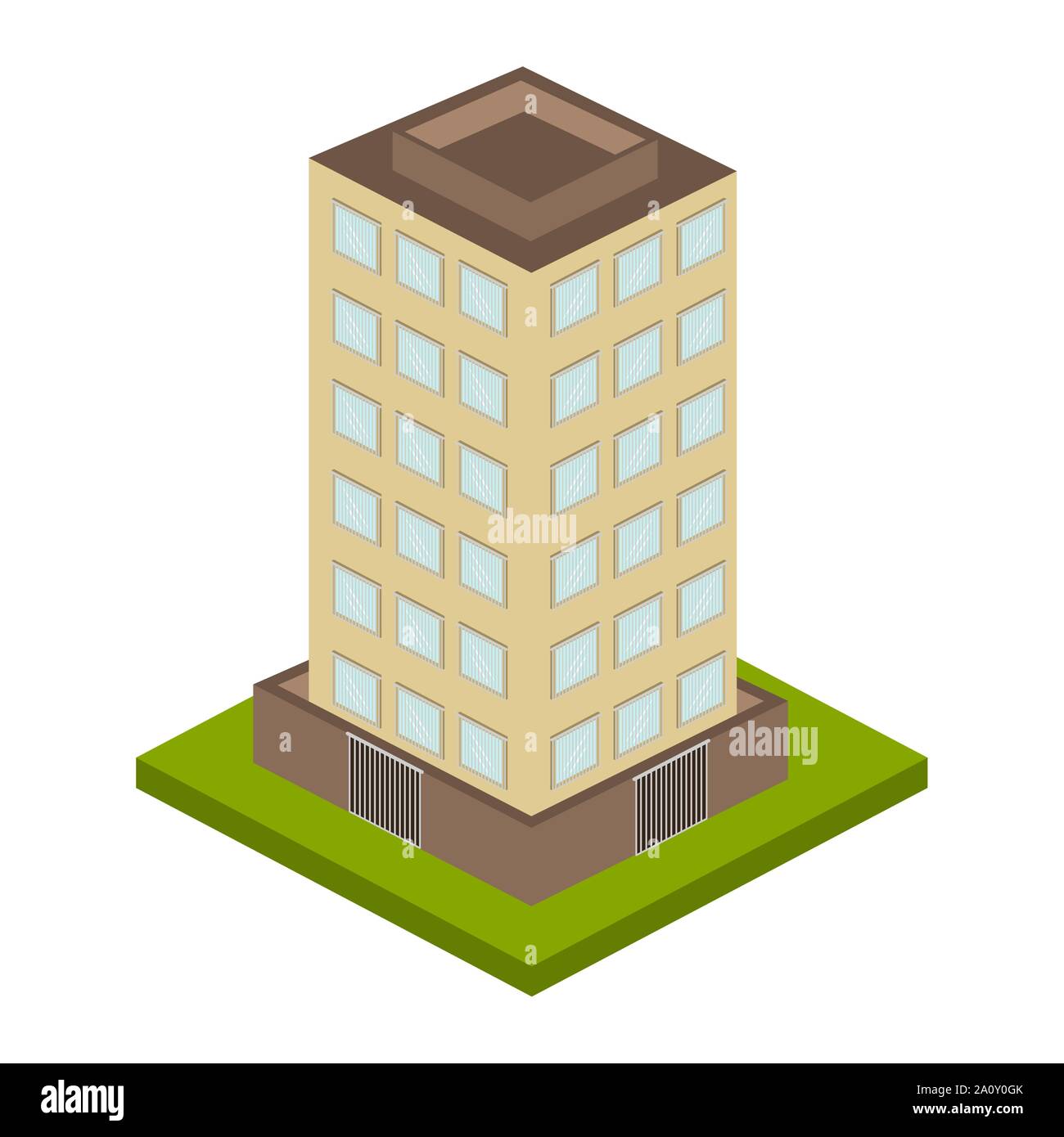 Isolated 3d apartment modern building over a white background - Vector ...