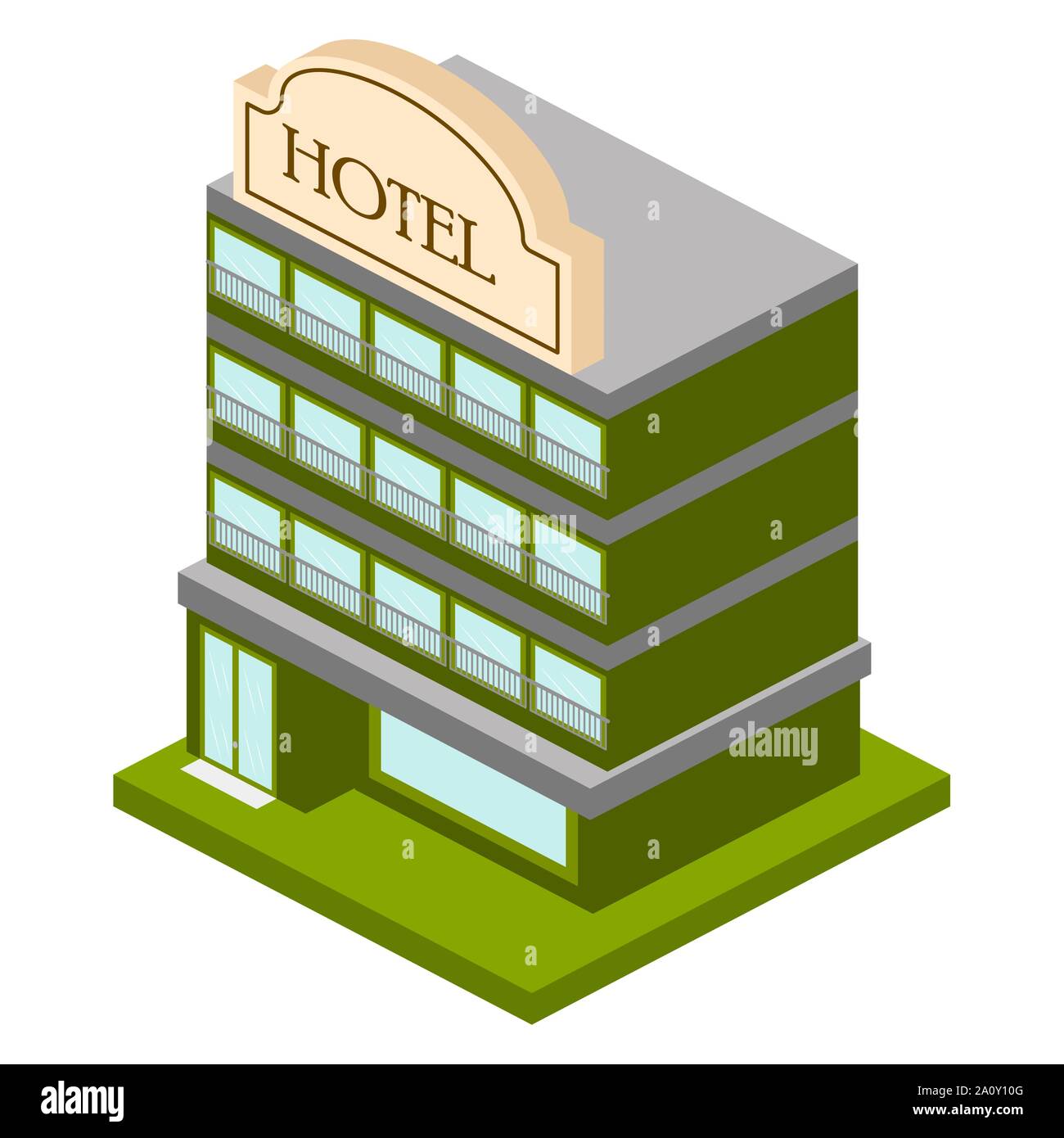 Isolated 3d hotel building over a white background - Vector Stock ...