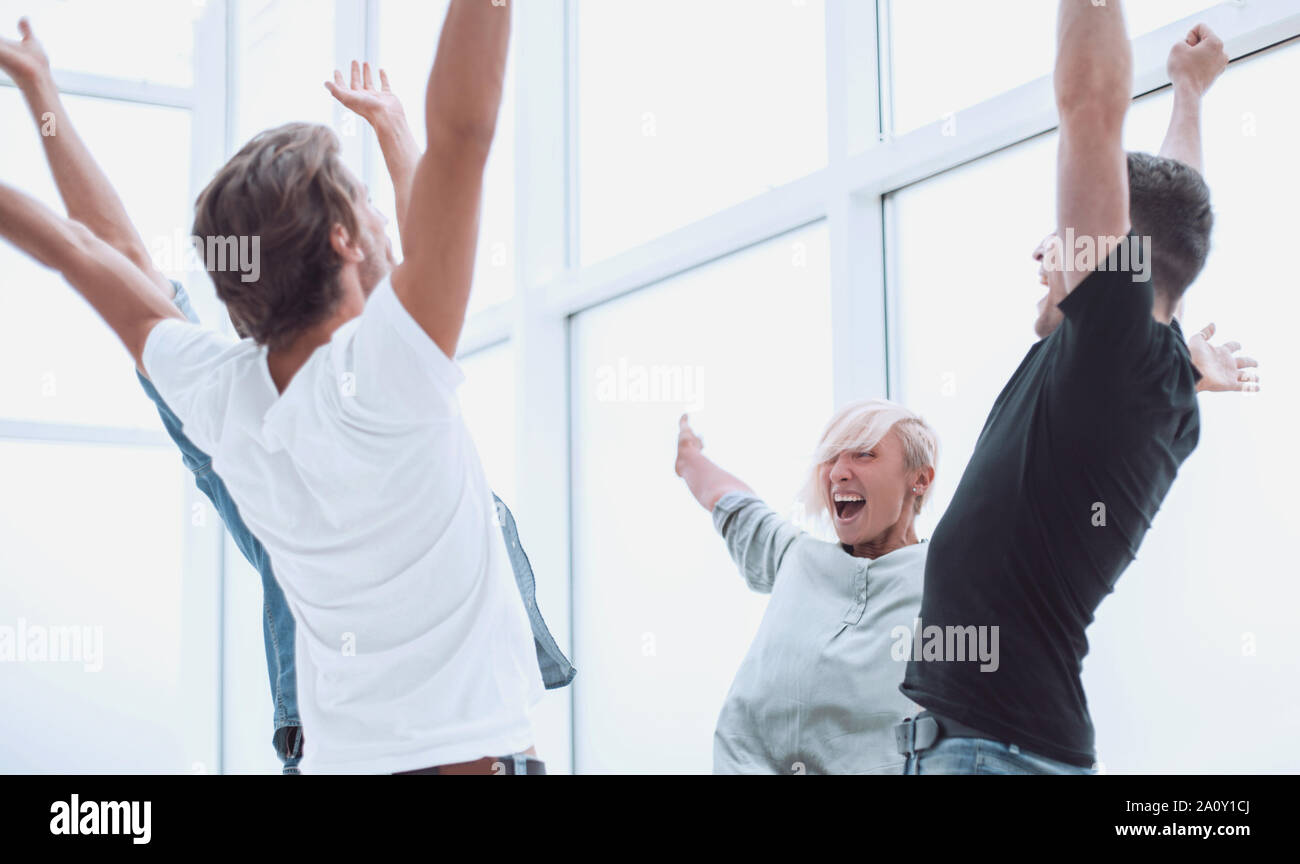 Jubilant office workers hi-res stock photography and images - Alamy