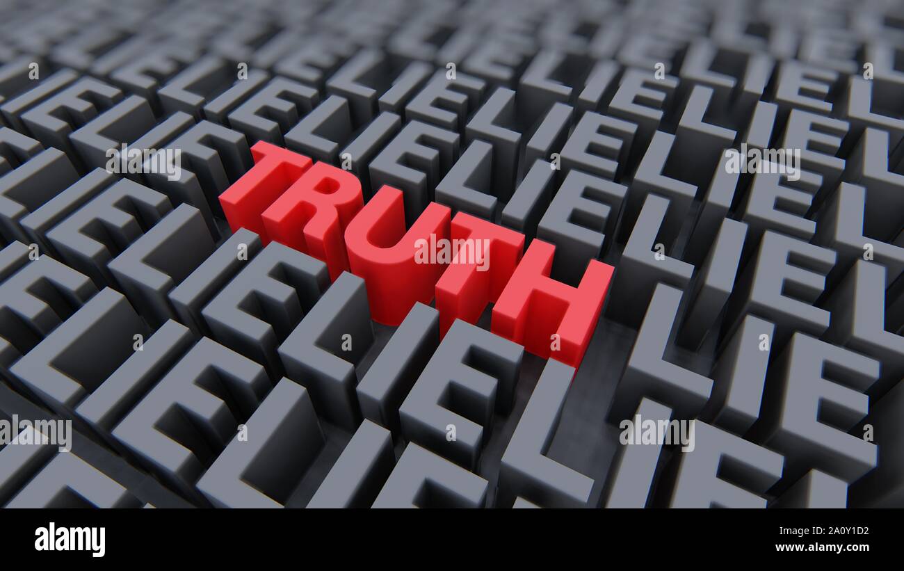 Red word truth and black words lie 3D rendering Stock Photo - Alamy