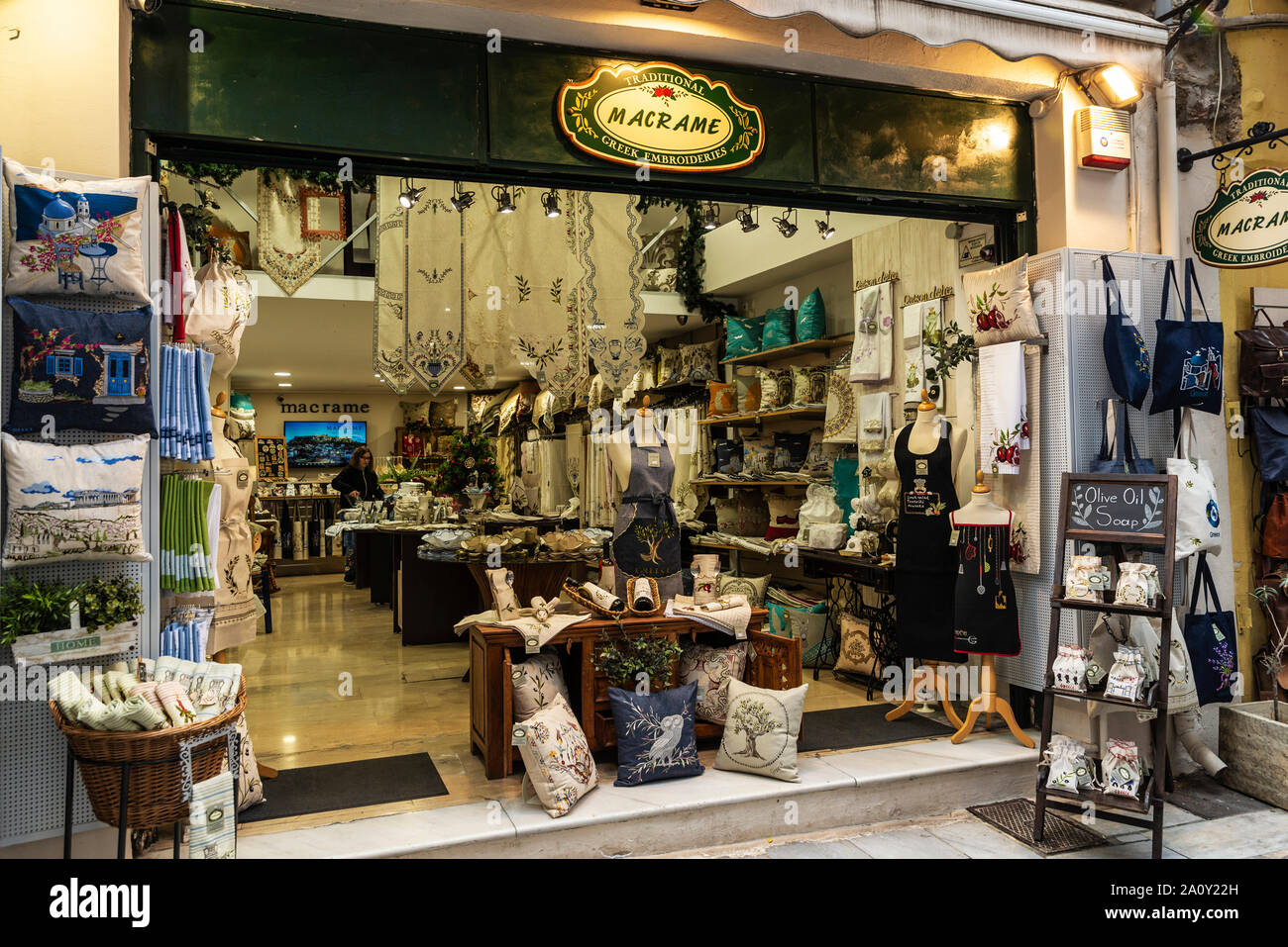 Greek retail shop sign hi-res stock photography and images - Alamy