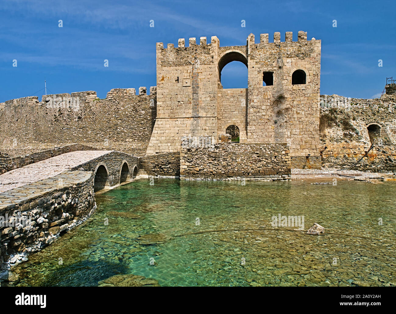 Methoni Venetian castle fortress in Peloponnese, Messenia, Greece ...