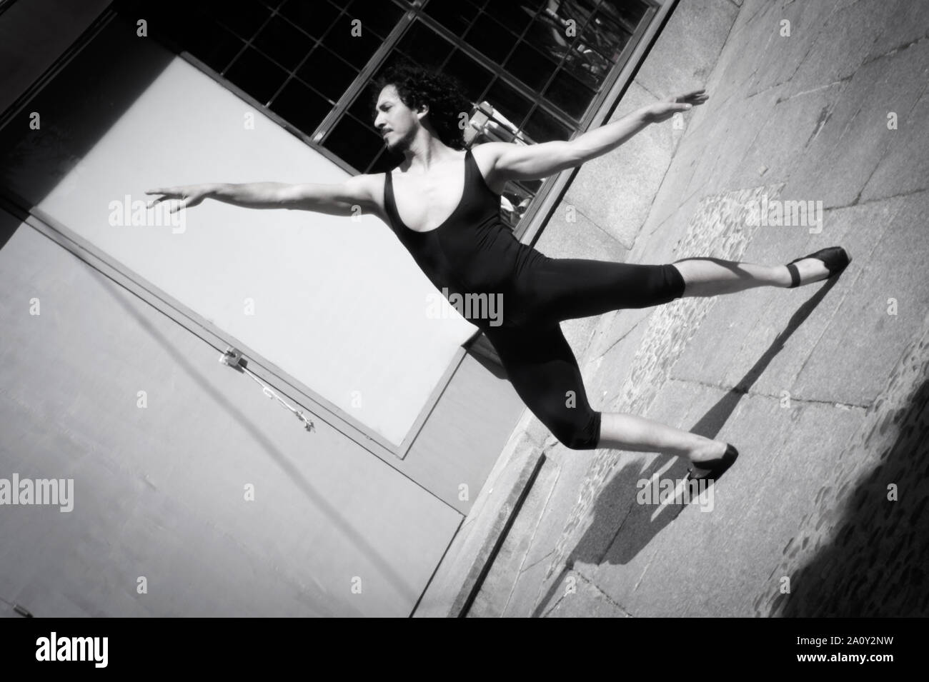Ballet dancer man with black mallot and ballet tips Stock Photo - Alamy