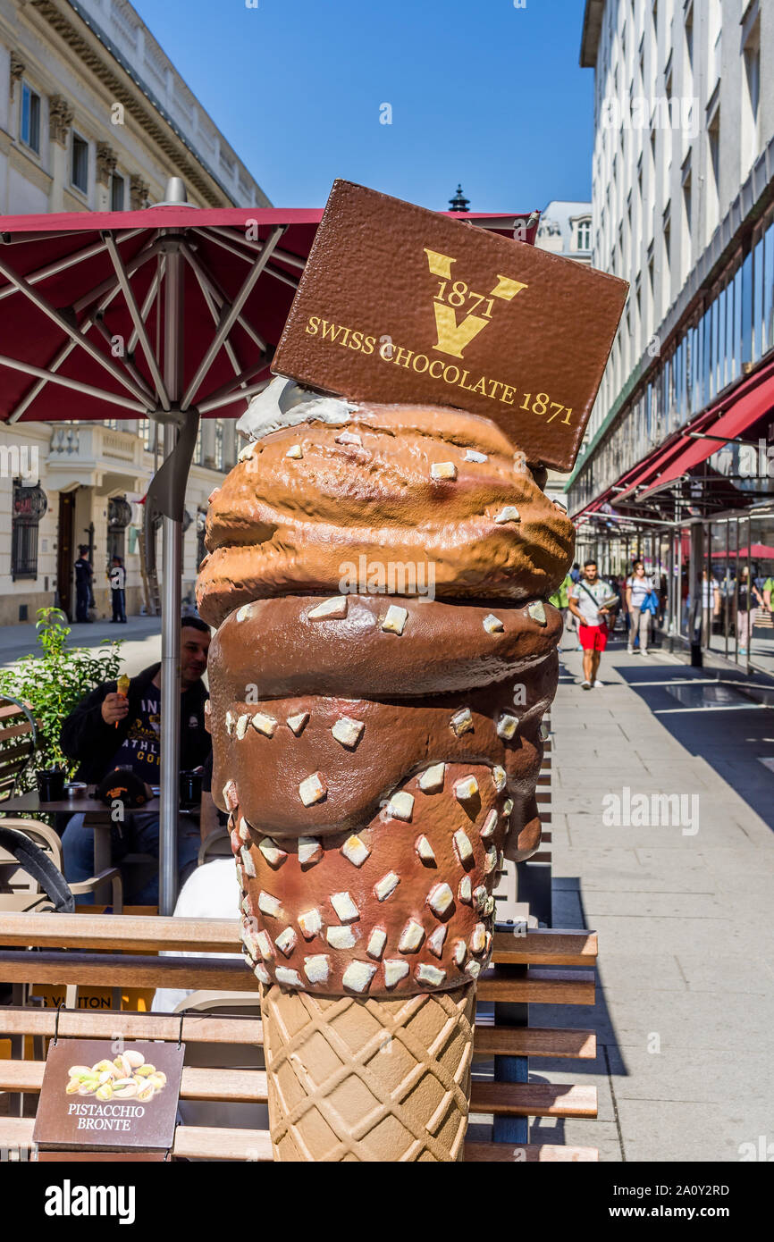 "Vanini Swiss Chocolate" display cornet on Herrengasse, Vienna, Austria ...