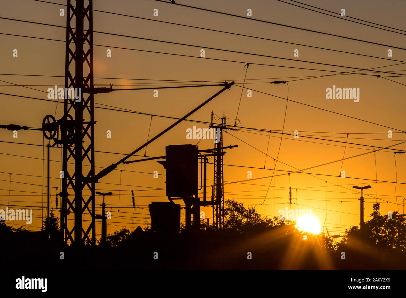 Train power transmission lines hi-res stock photography and images - Alamy