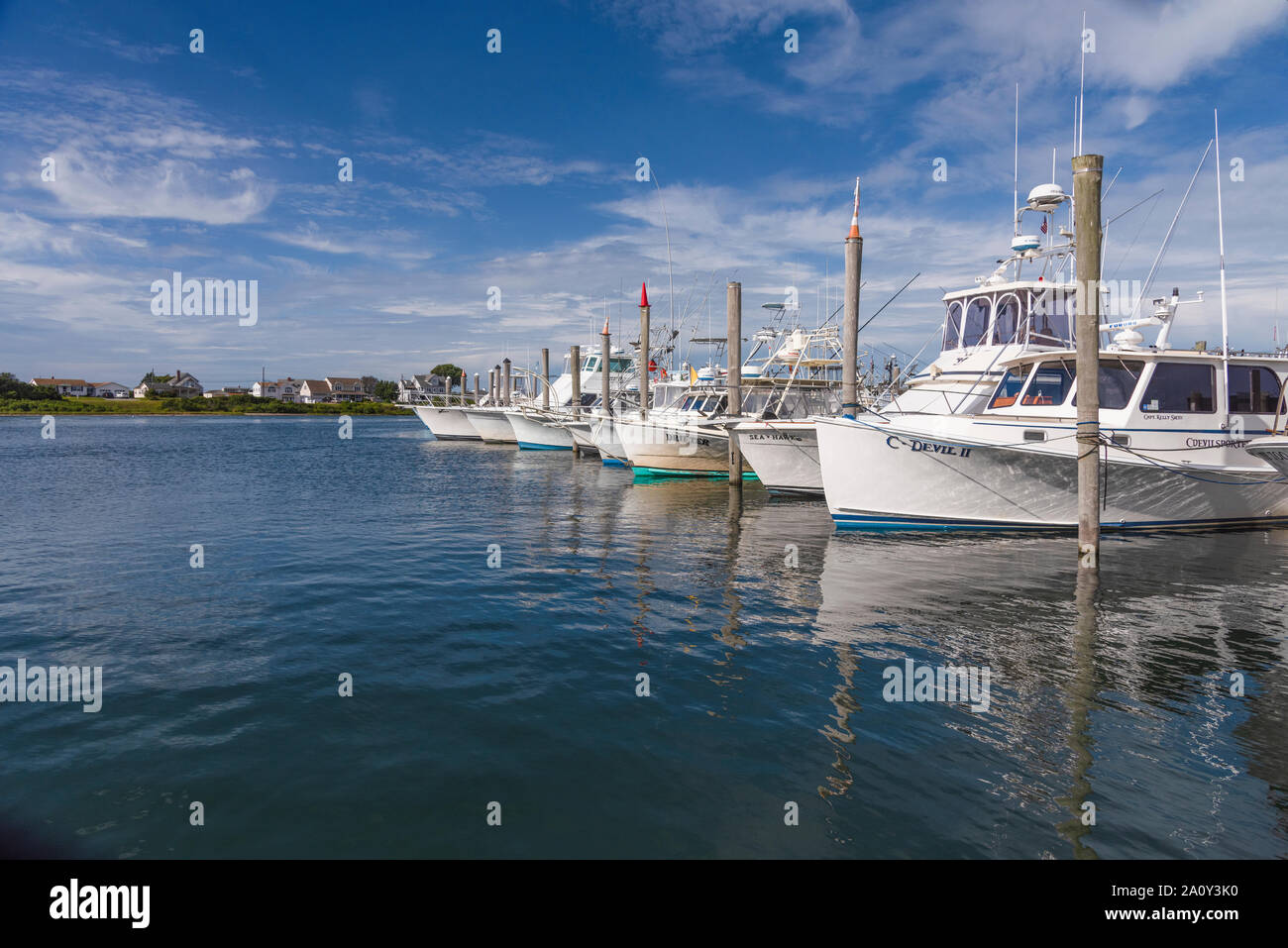 Commercial Boats moored at the Port of Galilee, Rhode Island USA Stock ...