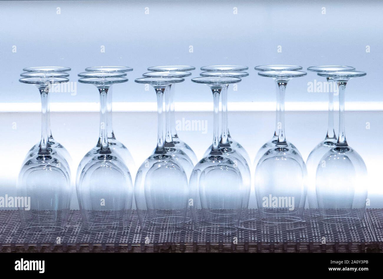 Stack wine glasses on bar hi-res stock photography and images - Alamy